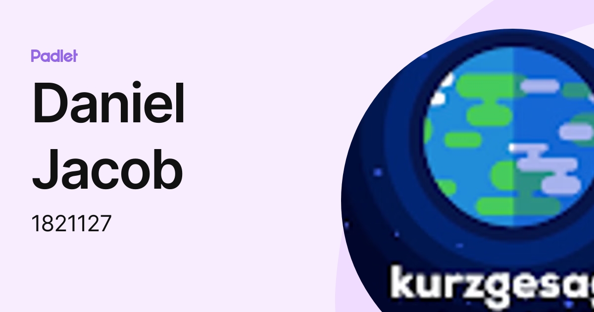 Daniel Jacob (1821127) profile | Padlet
