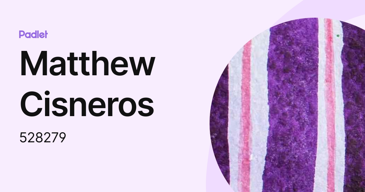 Matthew Cisneros (528279) profile | Padlet