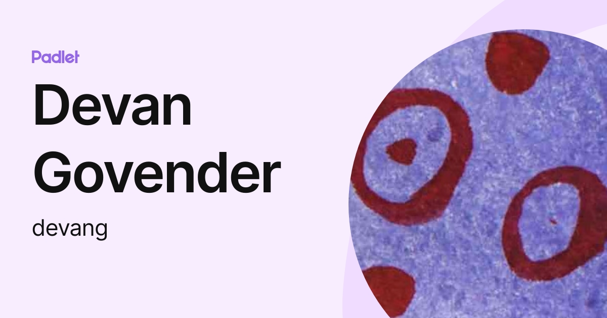 Devan Govender (devang) profile | Padlet