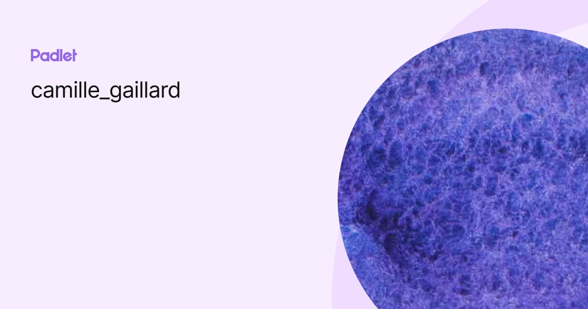 camille_gaillard profile | Padlet