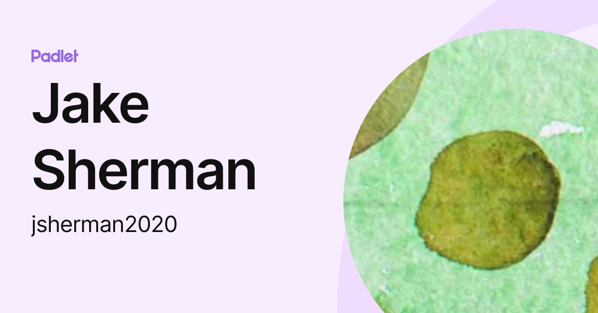 Jake Sherman (jsherman2020) profile | Padlet