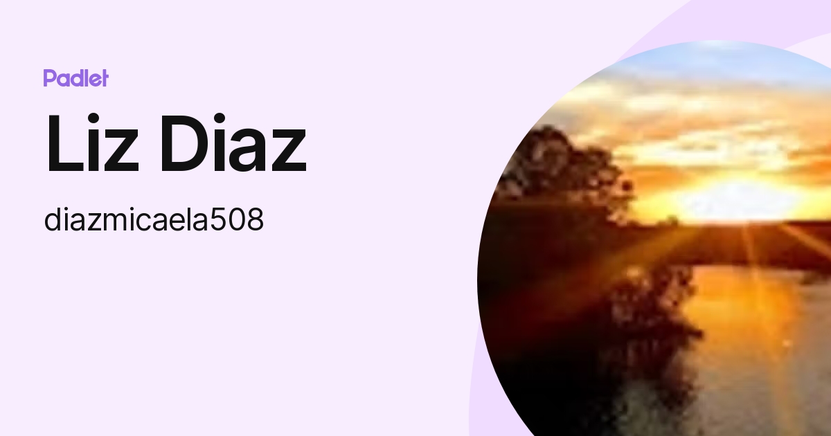 Liz Diaz (diazmicaela508) profile | Padlet