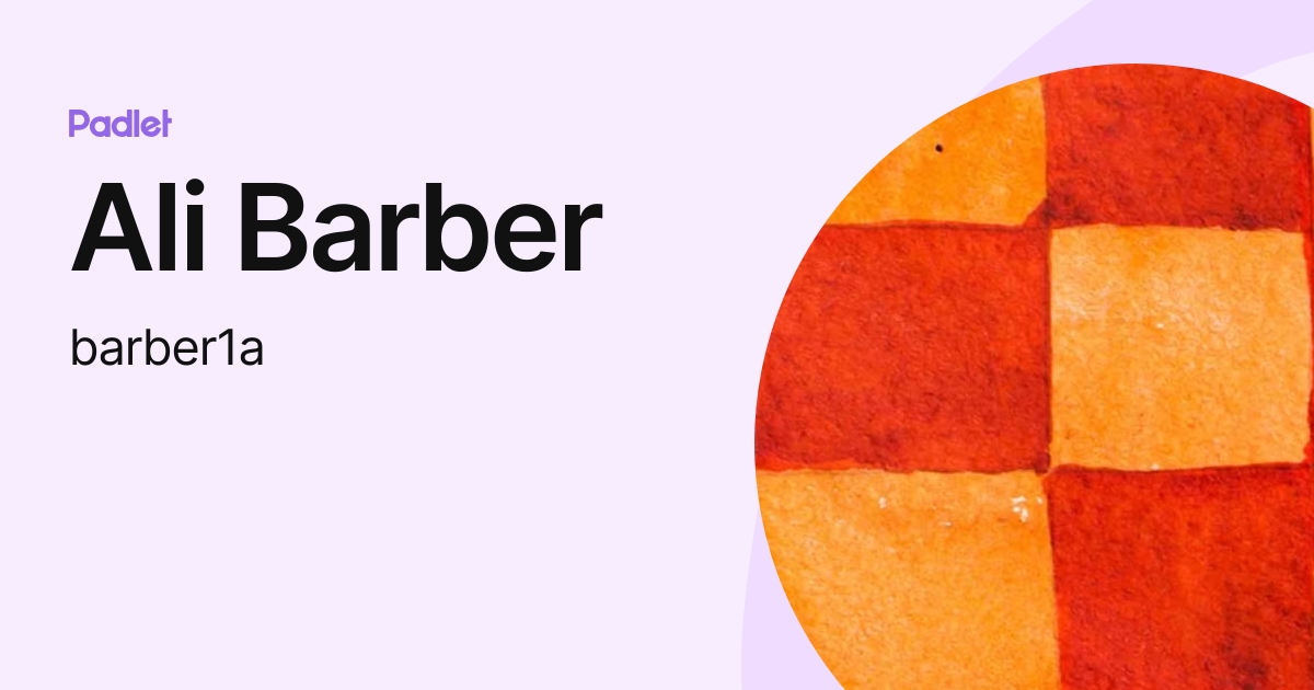 Ali Barber (barber1a) profile | Padlet