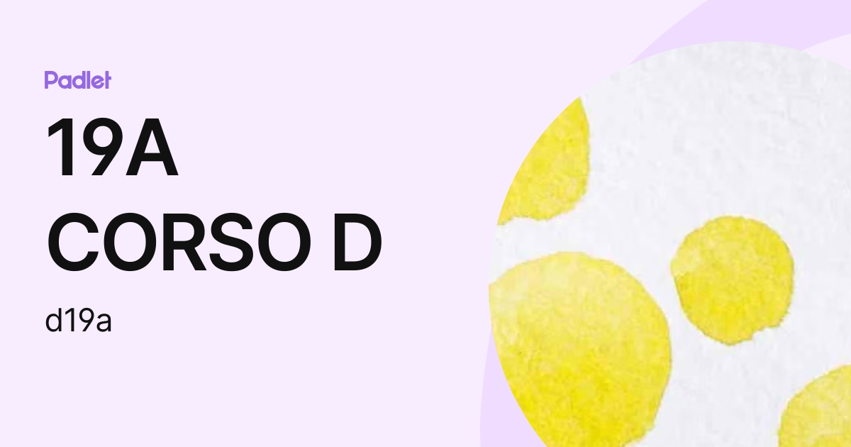 19A CORSO D (d19a) profile | Padlet