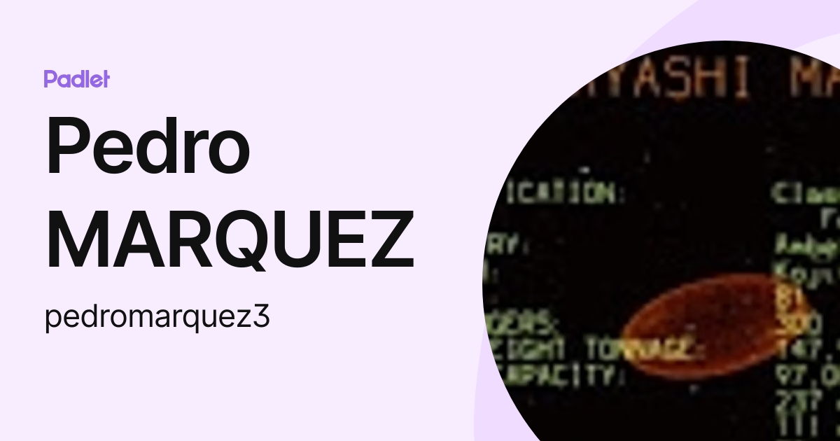 Pedro MARQUEZ (pedromarquez3) profile | Padlet