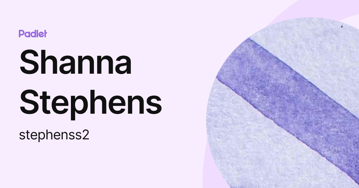 Shanna Stephens (stephenss2) profile | Padlet