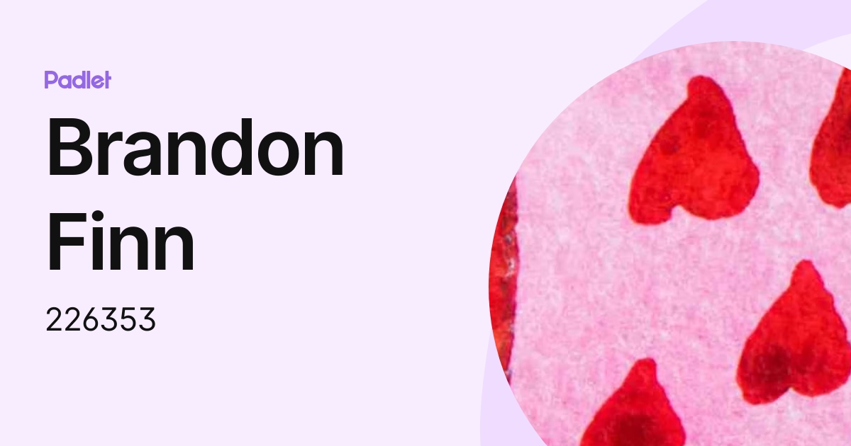 Brandon Finn (226353) profile | Padlet