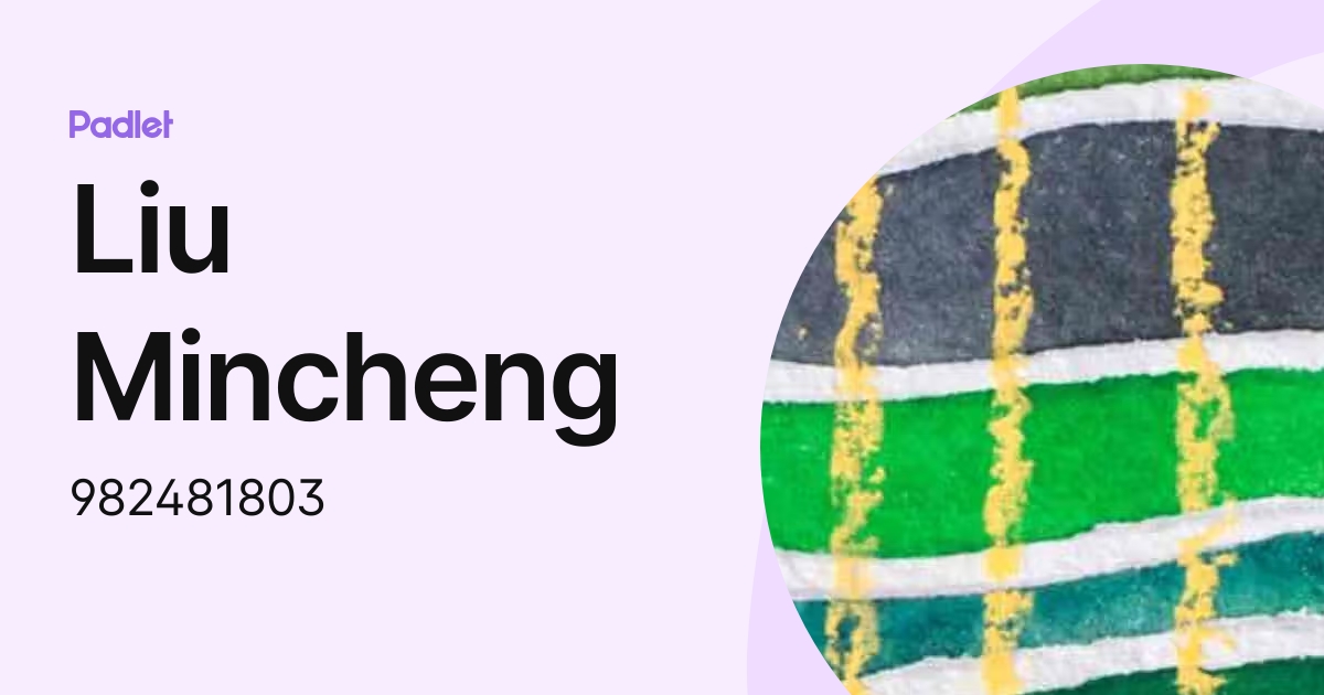 Liu Mincheng (982481803) profile | Padlet