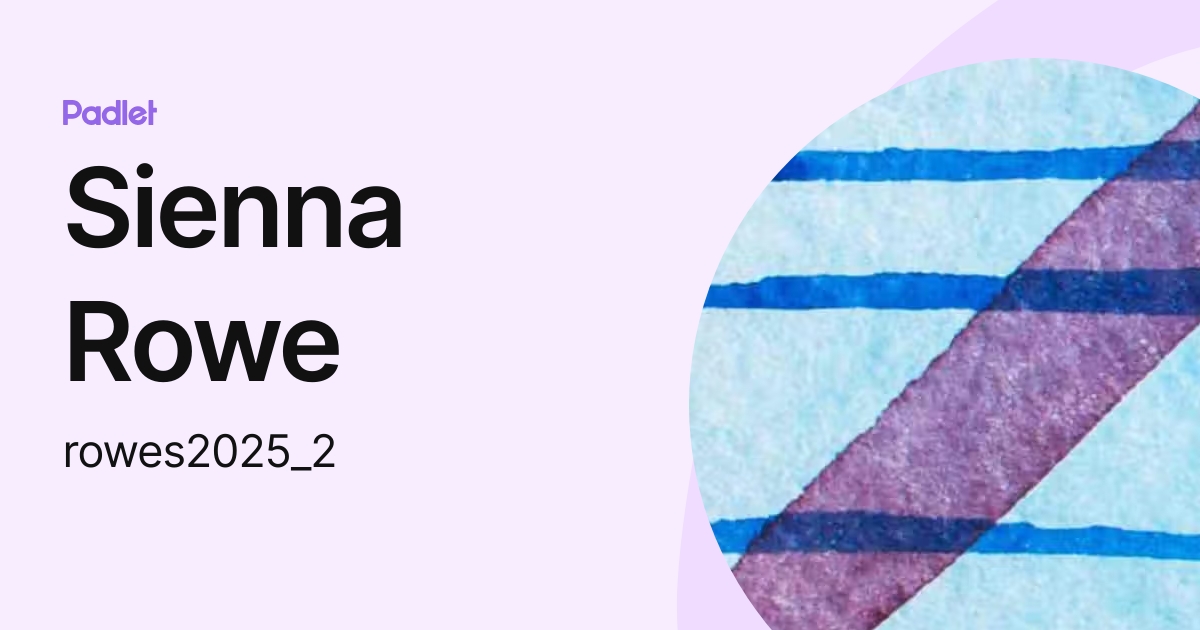 Sienna Rowe (rowes2025_2) profile | Padlet