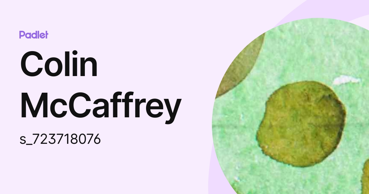 Colin McCaffrey (s_723718076) profile | Padlet