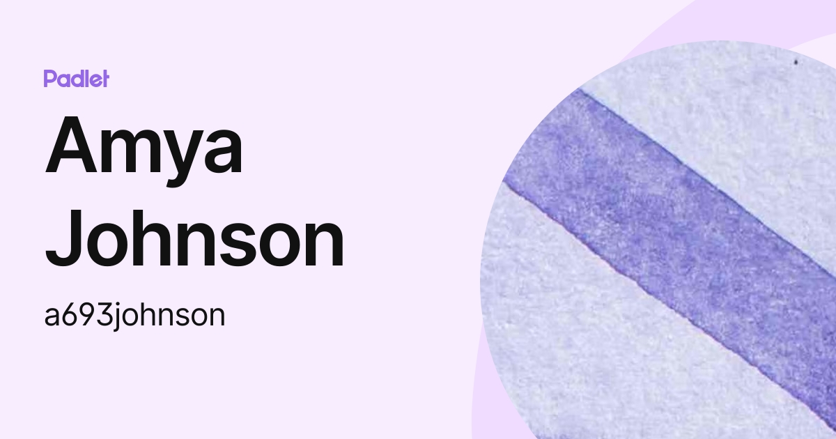 Amya Johnson (a693johnson) profile | Padlet