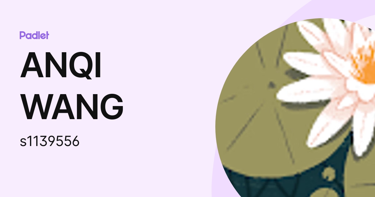 ANQI WANG (s1139556) profile | Padlet