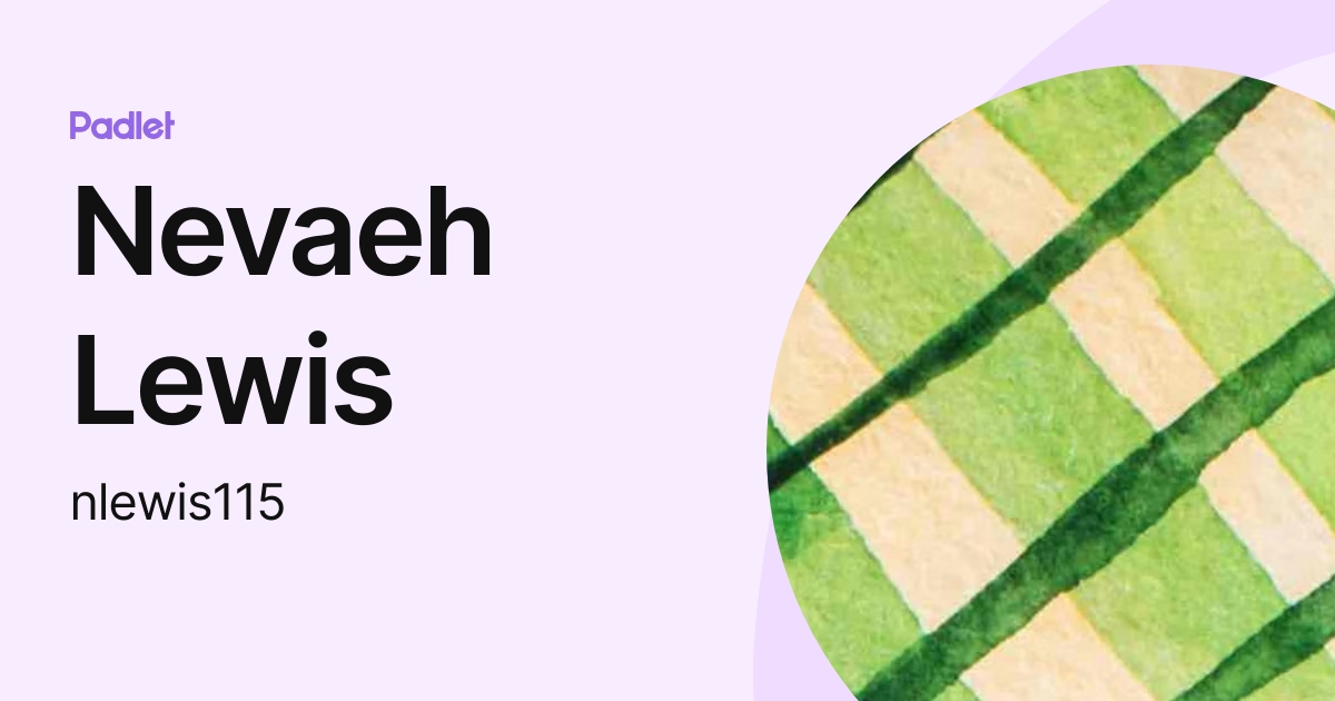 Nevaeh Lewis (nlewis115) profile | Padlet