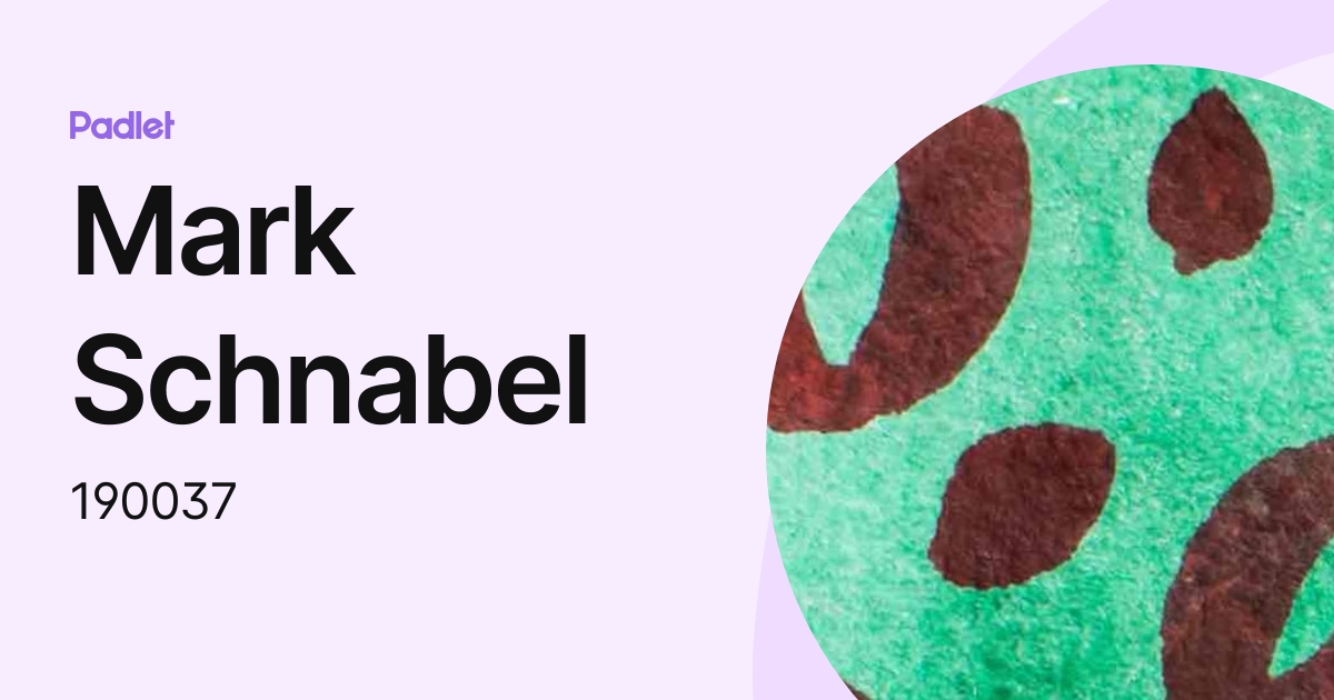 Mark Schnabel (190037) profile | Padlet