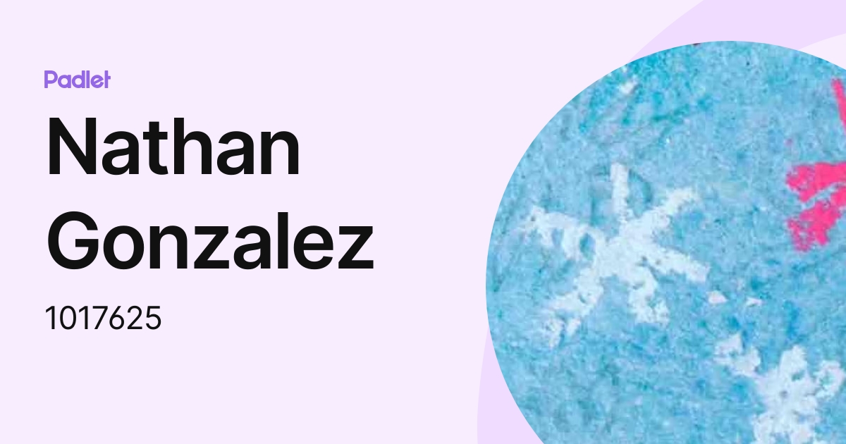 Nathan Gonzalez (1017625) profile | Padlet