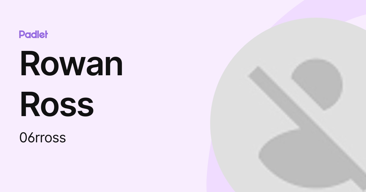 Rowan Ross (06rross) profile | Padlet