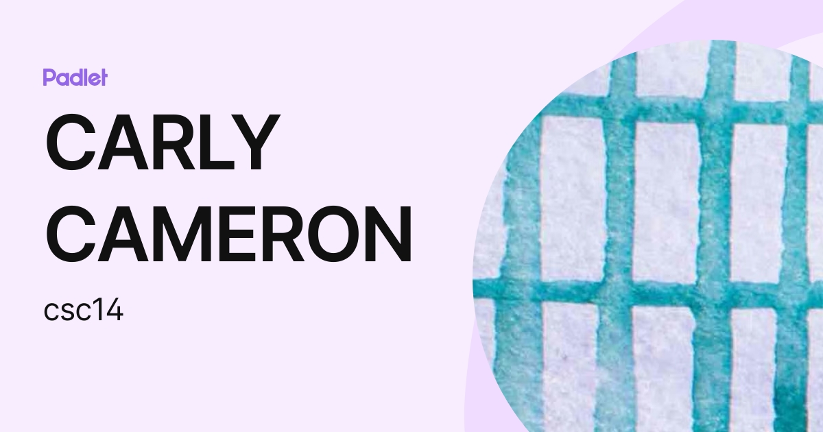 CARLY CAMERON (csc14) profile | Padlet
