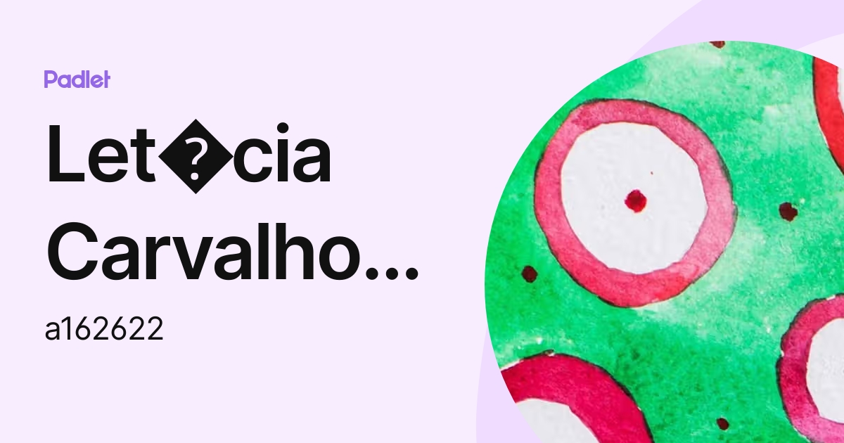 Let cia Carvalho Rodrigues (a162622) profile | Padlet