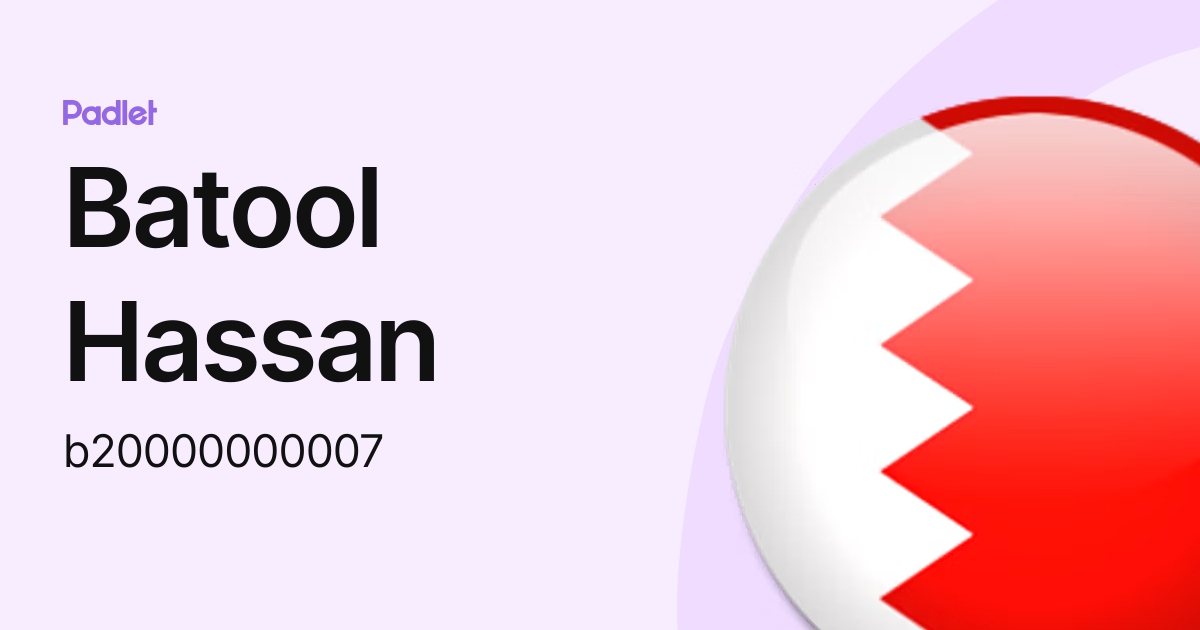 Batool Hassan (b20000000007) profile | Padlet