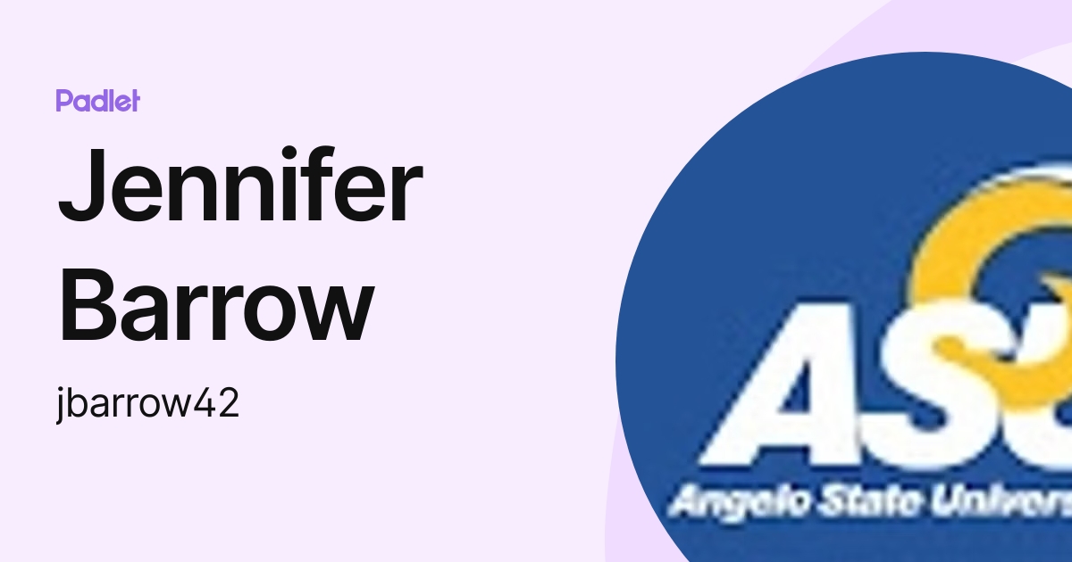 Jennifer Barrow (jbarrow42) profile | Padlet