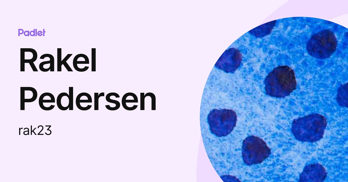 Rakel Pedersen (rak23) profile | Padlet