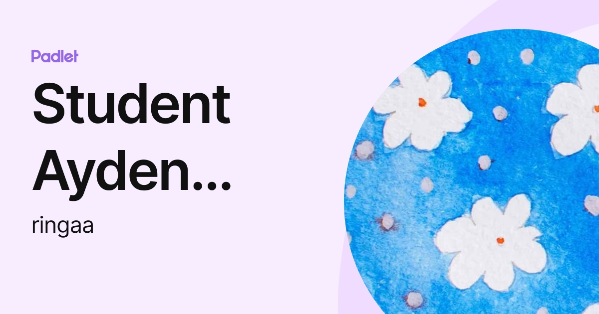 Student Ayden Ring (ringaa) profile | Padlet