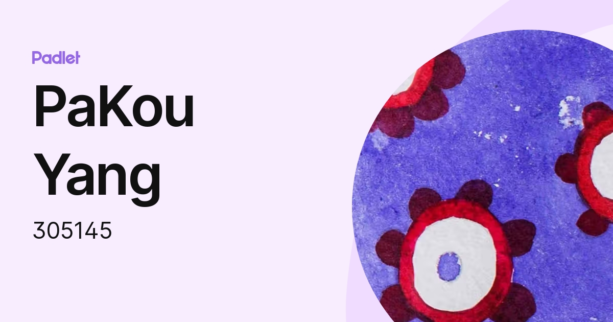 PaKou Yang (305145) profile | Padlet