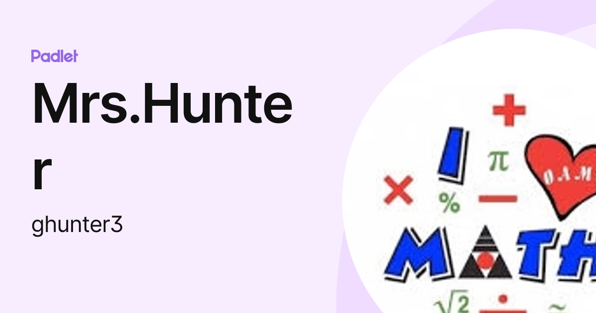 Mrs.Hunter (ghunter3) profile | Padlet