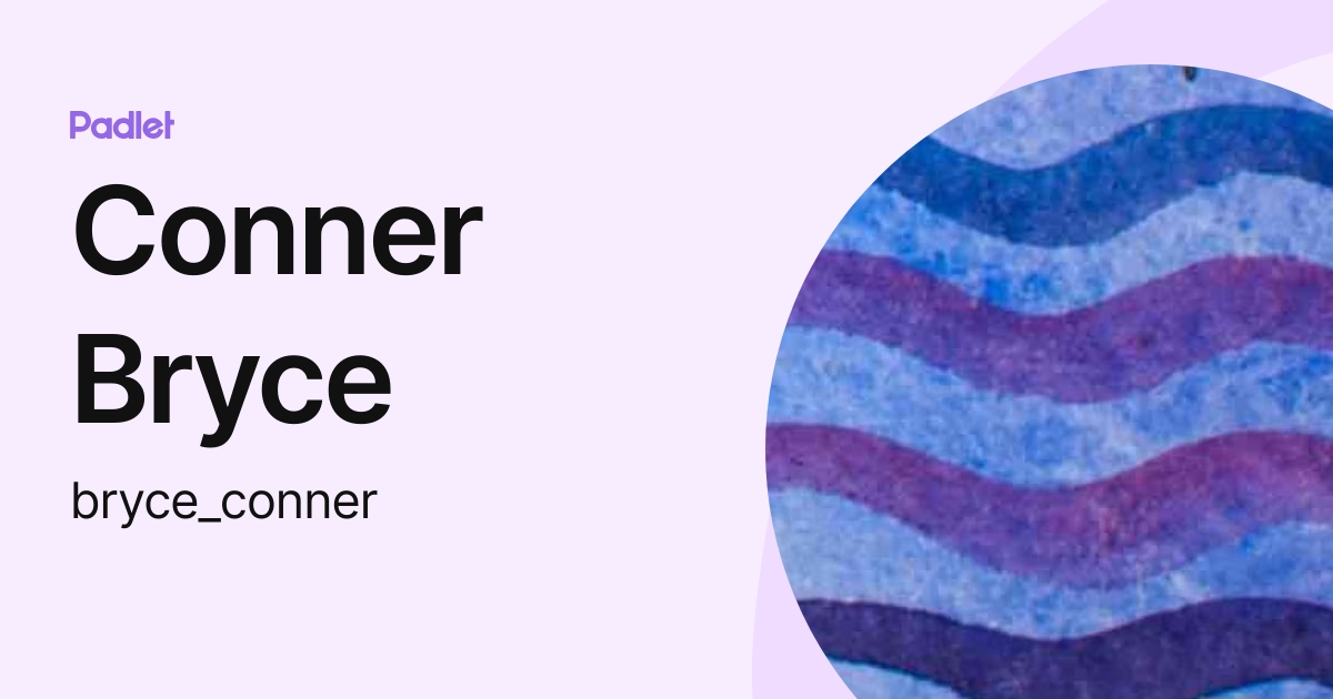 Conner Bryce (bryce_conner) profile | Padlet