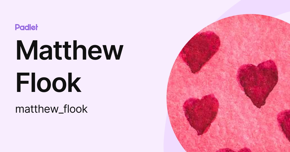 Matthew Flook (matthew_flook) profile | Padlet