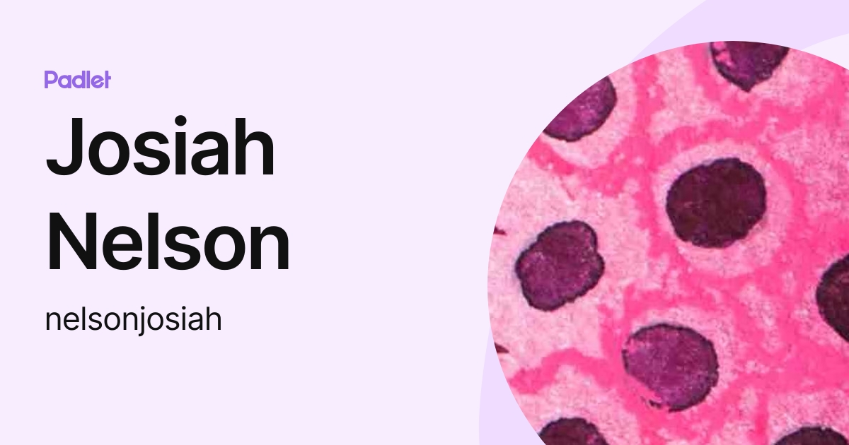 Josiah Nelson (nelsonjosiah) profile | Padlet