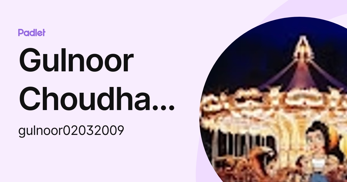Gulnoor Choudhary (gulnoor02032009) profile | Padlet