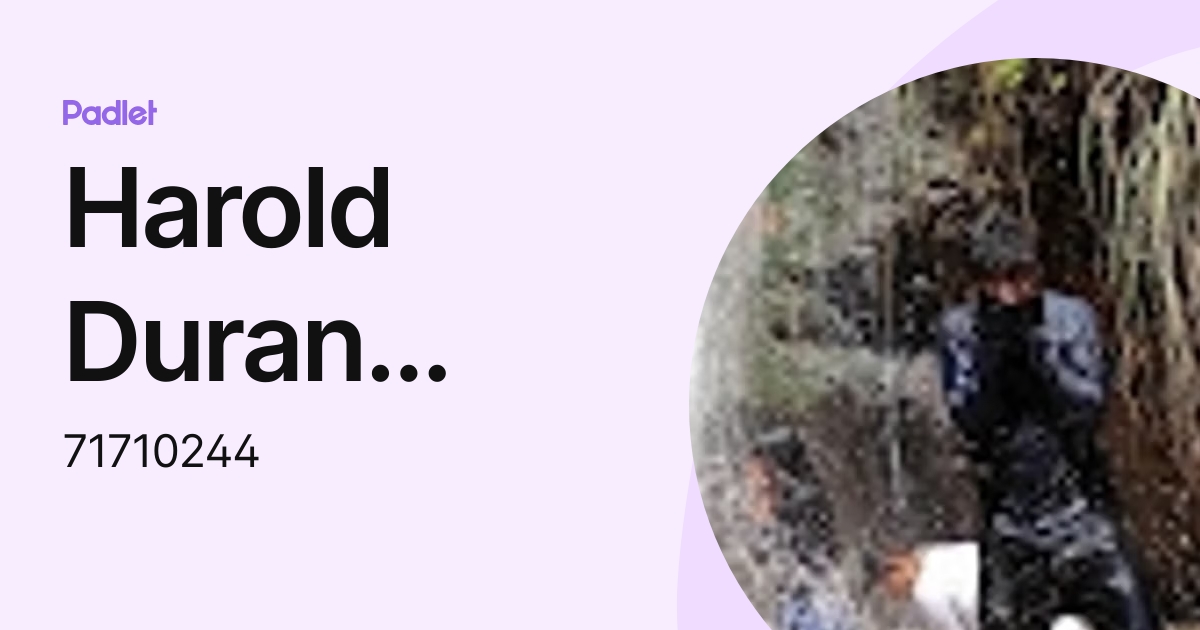 Harold Duran Huillcahuaman (71710244) profile | Padlet