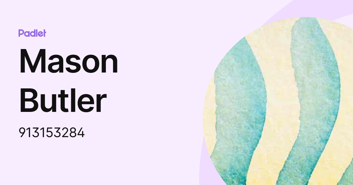 Mason Butler (913153284) profile | Padlet