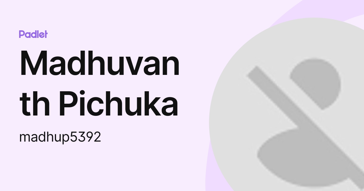 Madhuvanth Pichuka (madhup5392) profile | Padlet