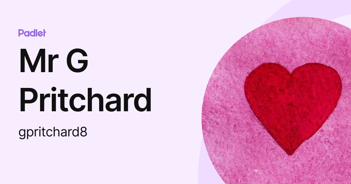 Mr G Pritchard (gpritchard8) profile | Padlet