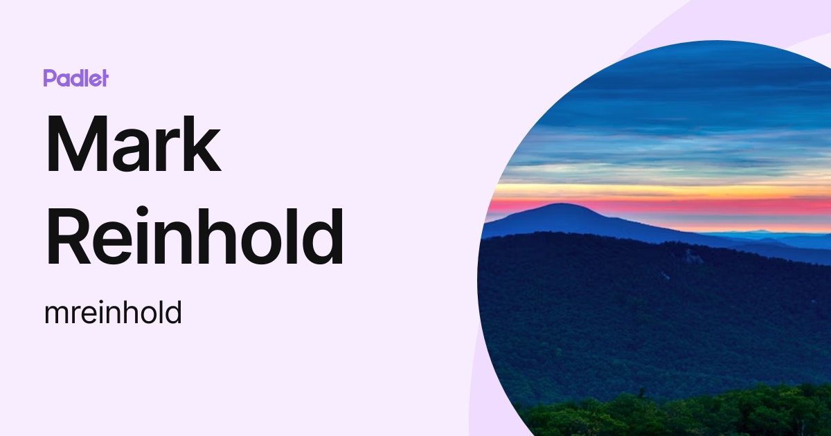 Mark Reinhold (mreinhold) profile | Padlet