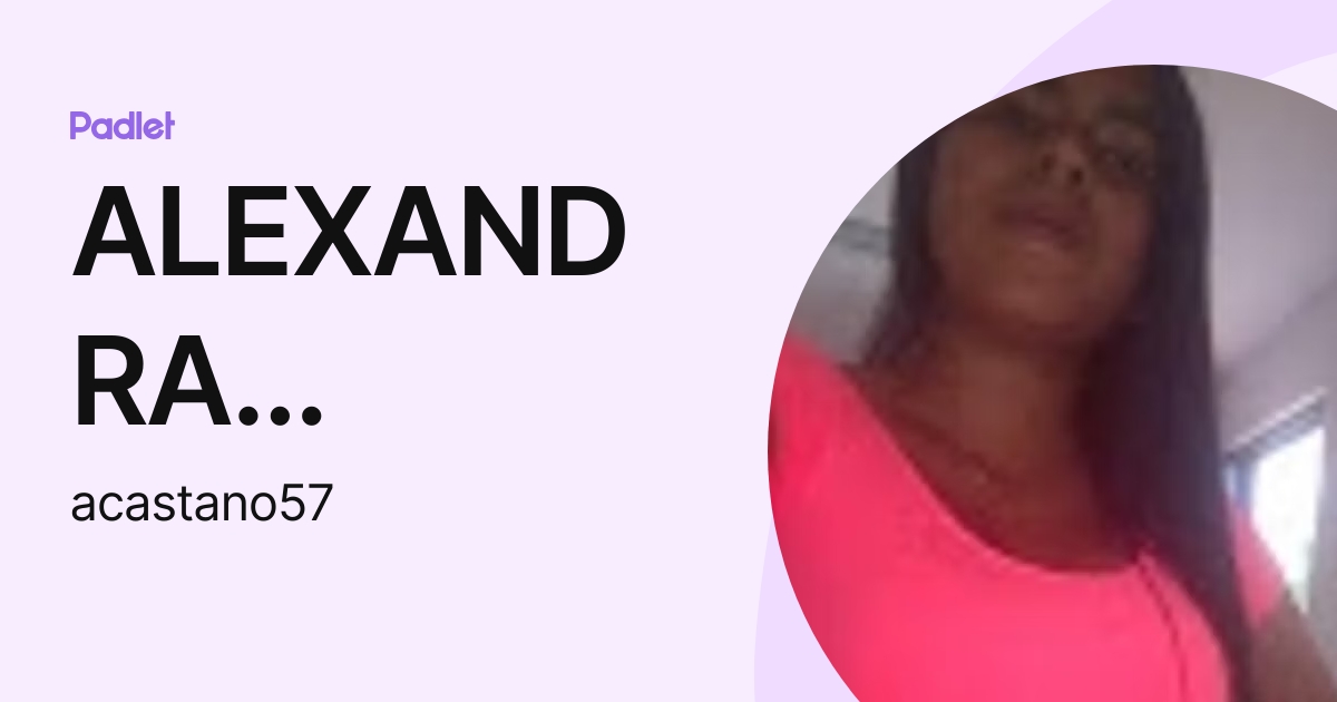 ALEXANDRA CASTANO PILLIMUE (acastano57) profile | Padlet