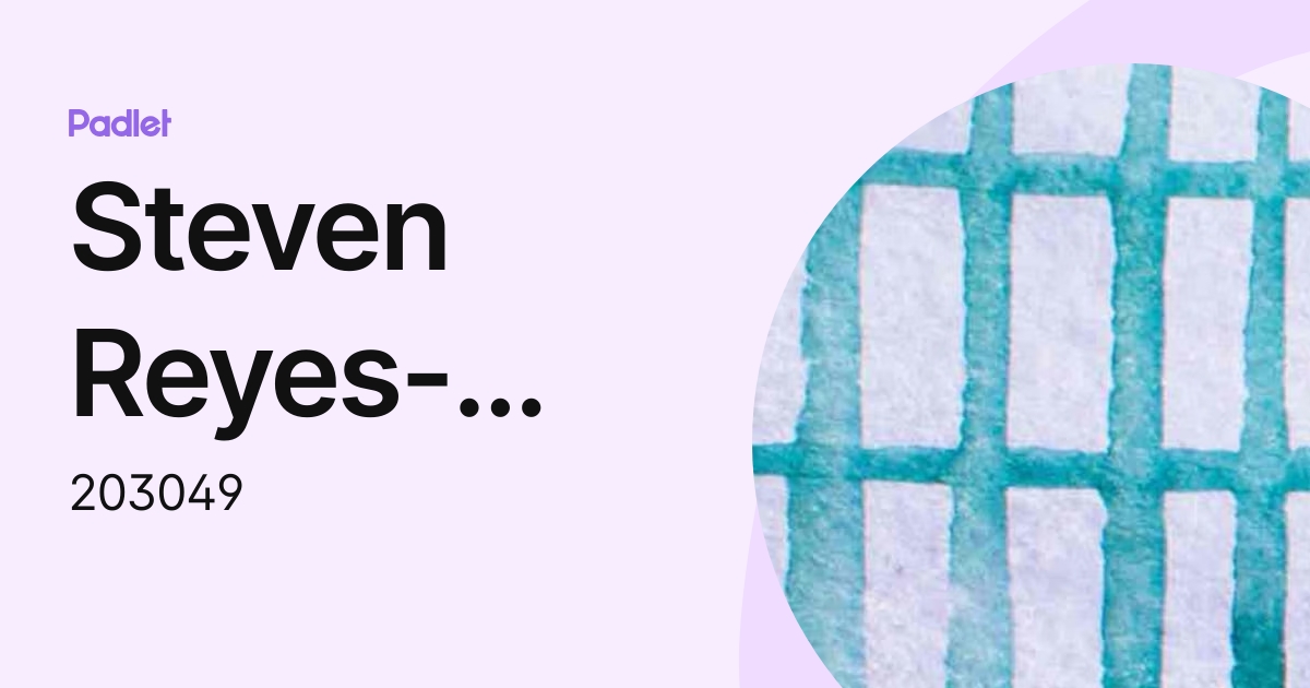 Steven Reyes-Ocasio (203049) profile | Padlet