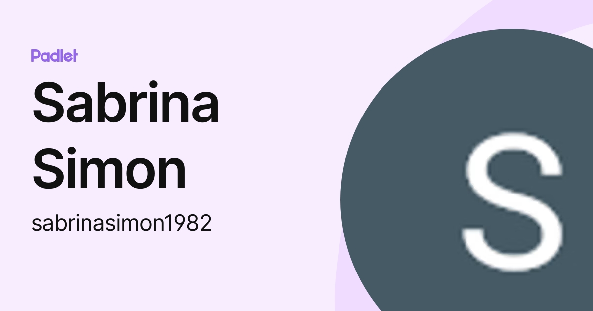 Sabrina Simon (sabrinasimon1982) profile | Padlet