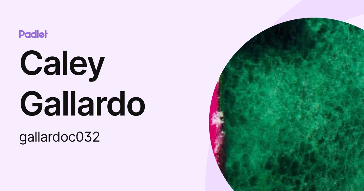 Caley Gallardo (gallardoc032) profile | Padlet