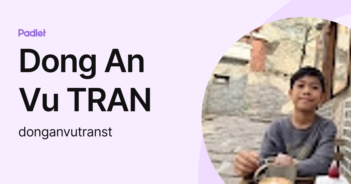 Dong An Vu TRAN (donganvutranst) profile | Padlet