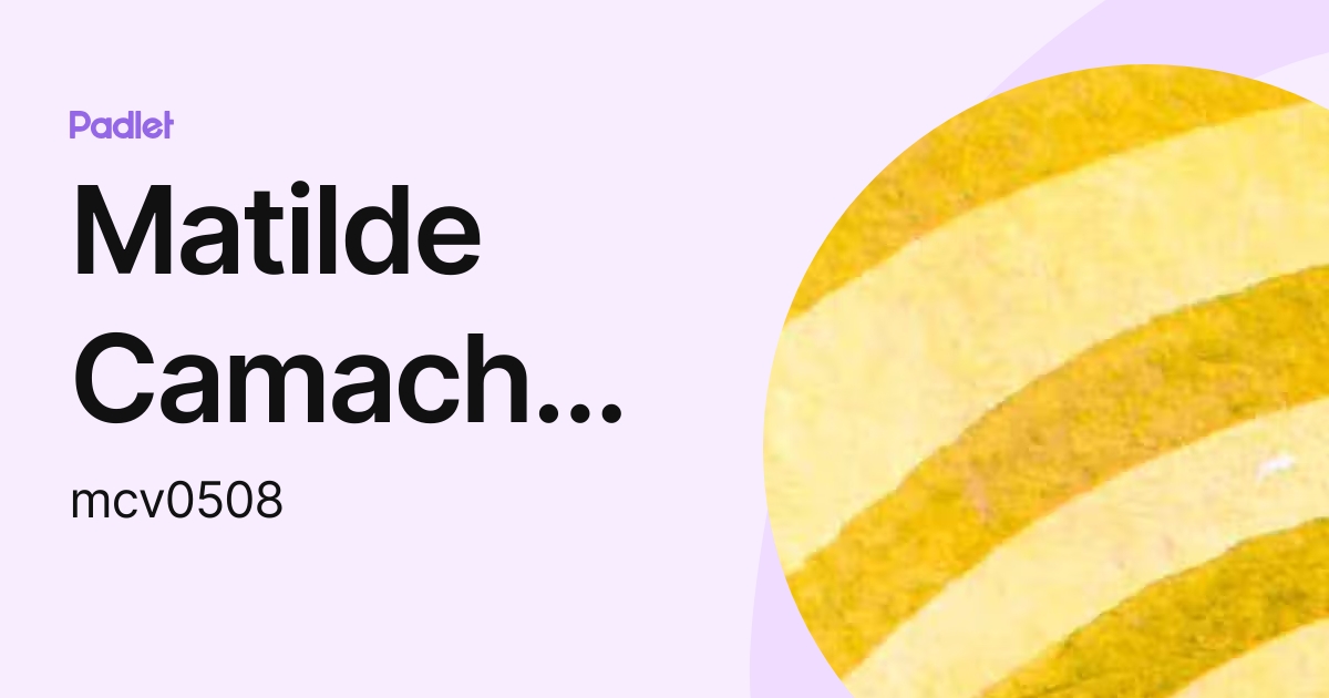 Matilde Camacho Vieira (mcv0508) profile | Padlet