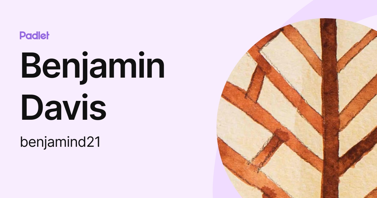 Benjamin Davis (benjamind21) profile | Padlet