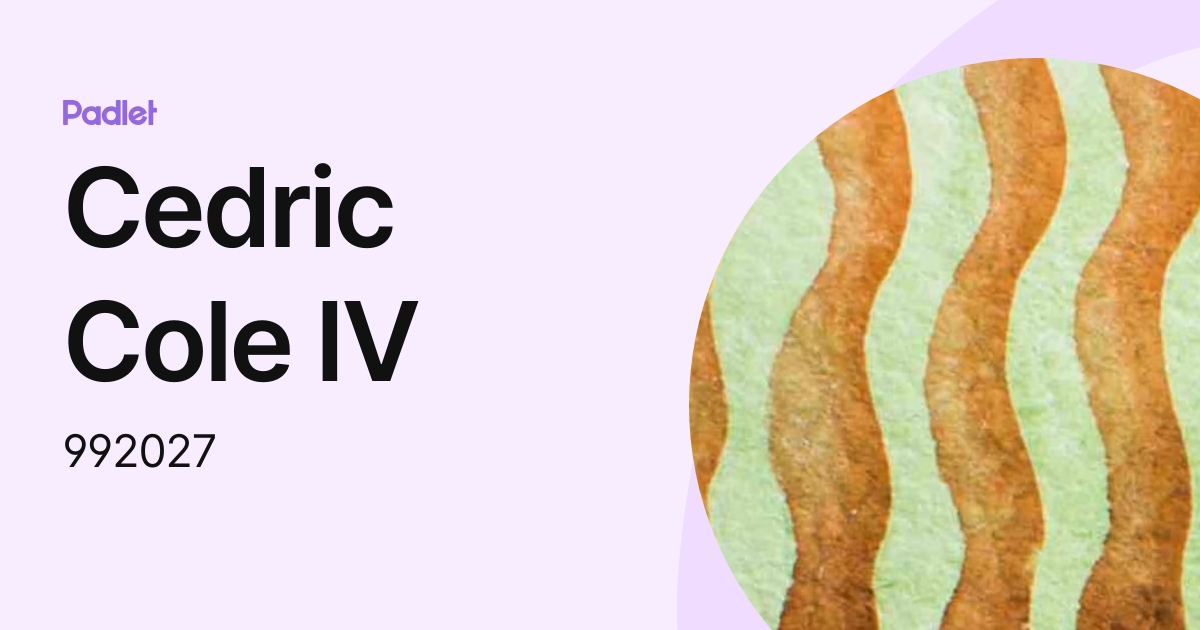 Cedric Cole IV (992027) profile | Padlet