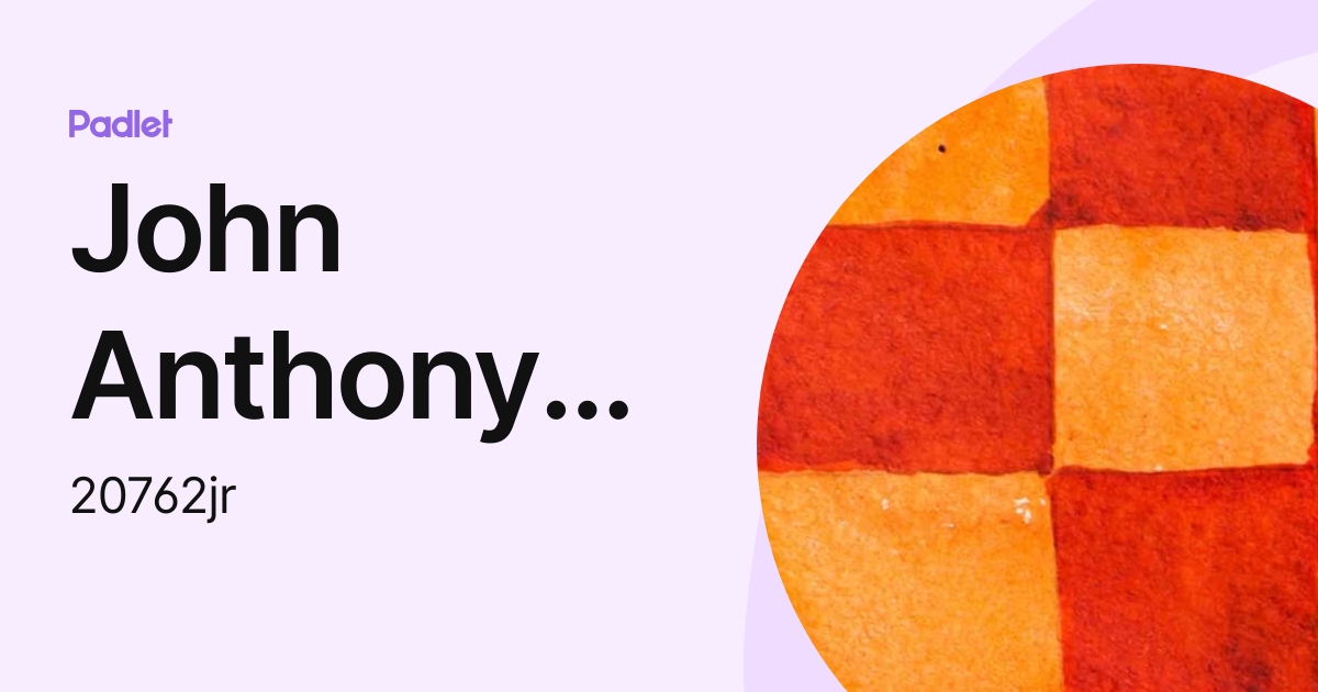 John Anthony Risso (20762jr) profile | Padlet