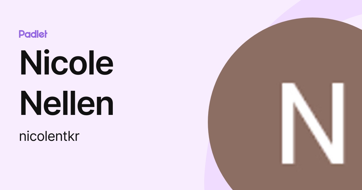 Nicole Nellen (nicolentkr) profile | Padlet