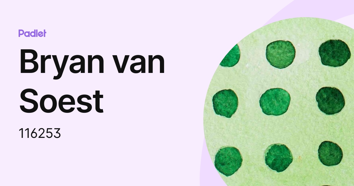 Bryan van Soest (116253) profile | Padlet