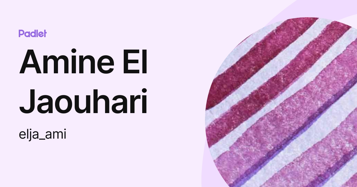 Amine El Jaouhari (elja_ami) profile | Padlet