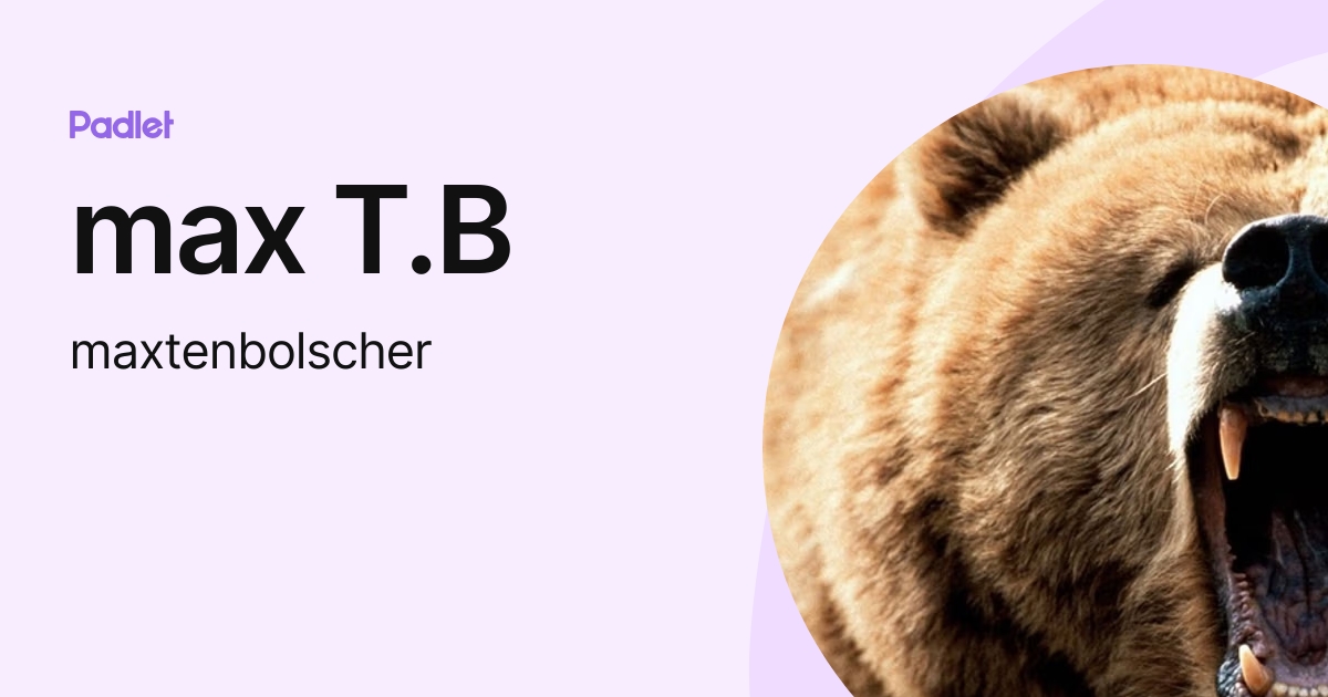 max T.B (maxtenbolscher) profile | Padlet